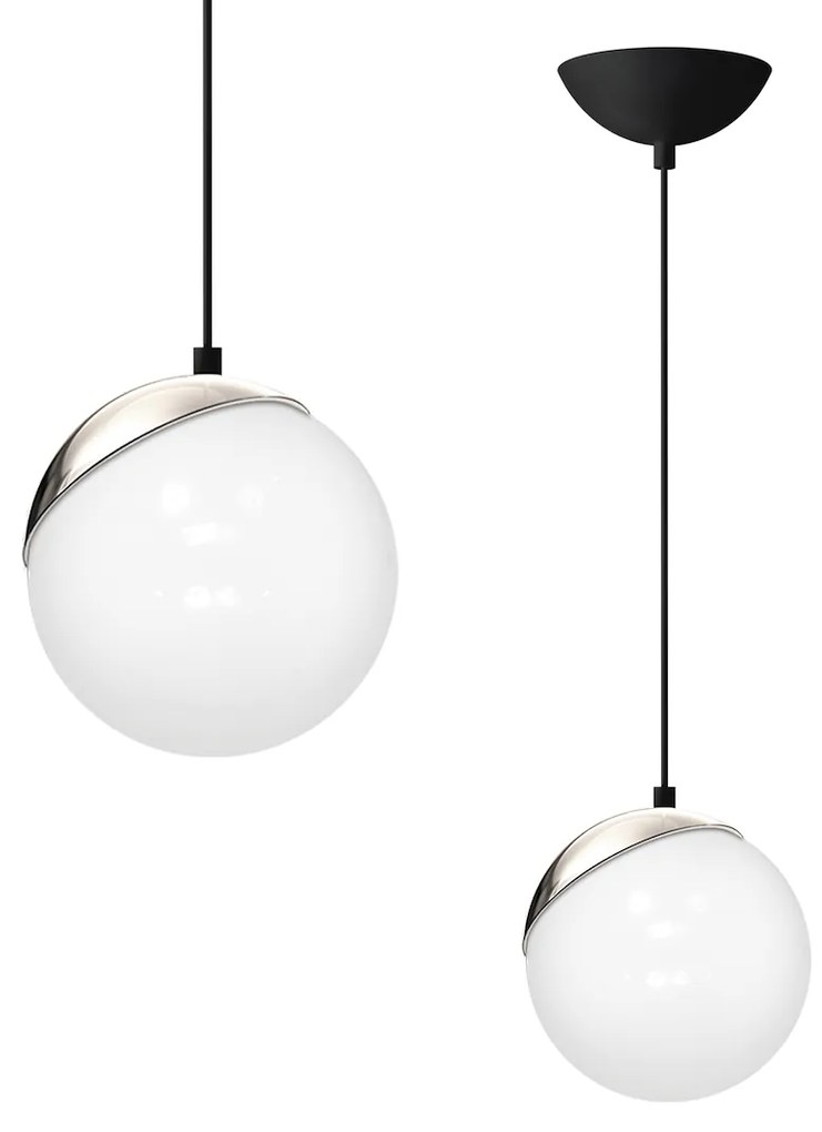 Závěsné svítidlo Sfera, 1x bílé skleněné stínítko, b/ch