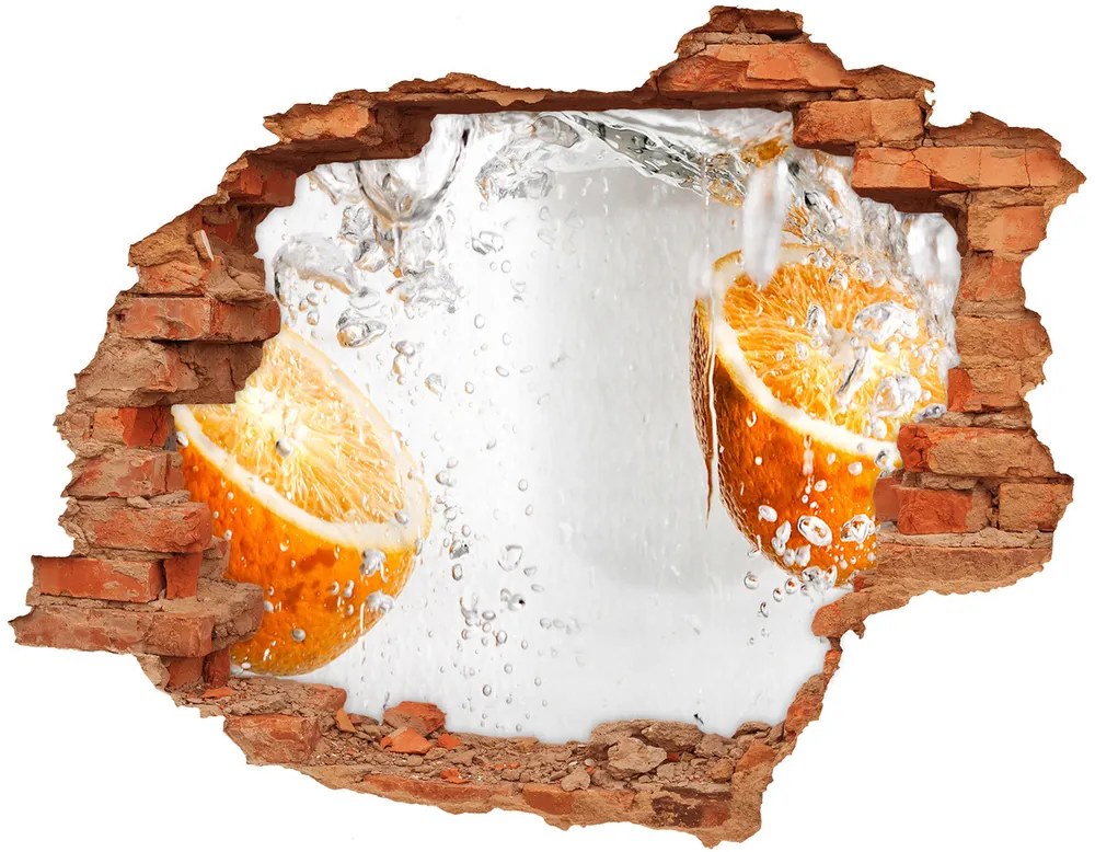 Wallmuralia Nálepka díra na zeď Pomeranče pod vodou 90x70 cm