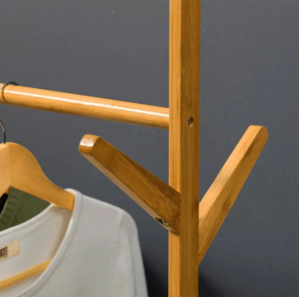 Kondela Pojízdný věšák, bambus, šířka 100cm, VIKIR TYP 3