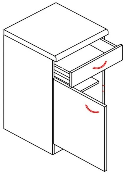 Dolní kuchyňská skříňka Tiago US50, dub san remo/šedá, šířka 50 cm