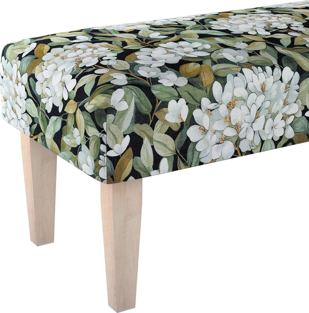 Dlouhá lavička 100x40cm barva vícebarevná látka pletený vzor, vzorované