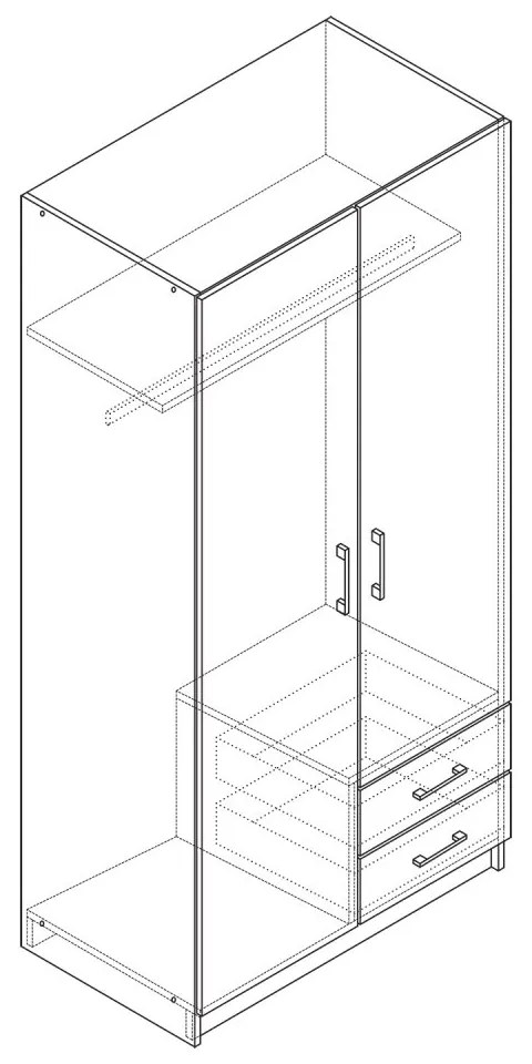 Idea IDEA Skříň ESO 2dveřová 11521 buk