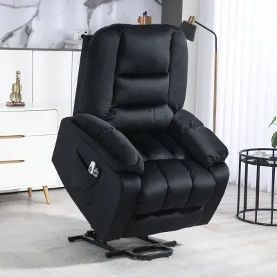 HOMCOM elektrické křeslo pro vstávání elektrické relaxační křeslo 8 bodů vibrační masáže 85 x 94 x 107 cm černá