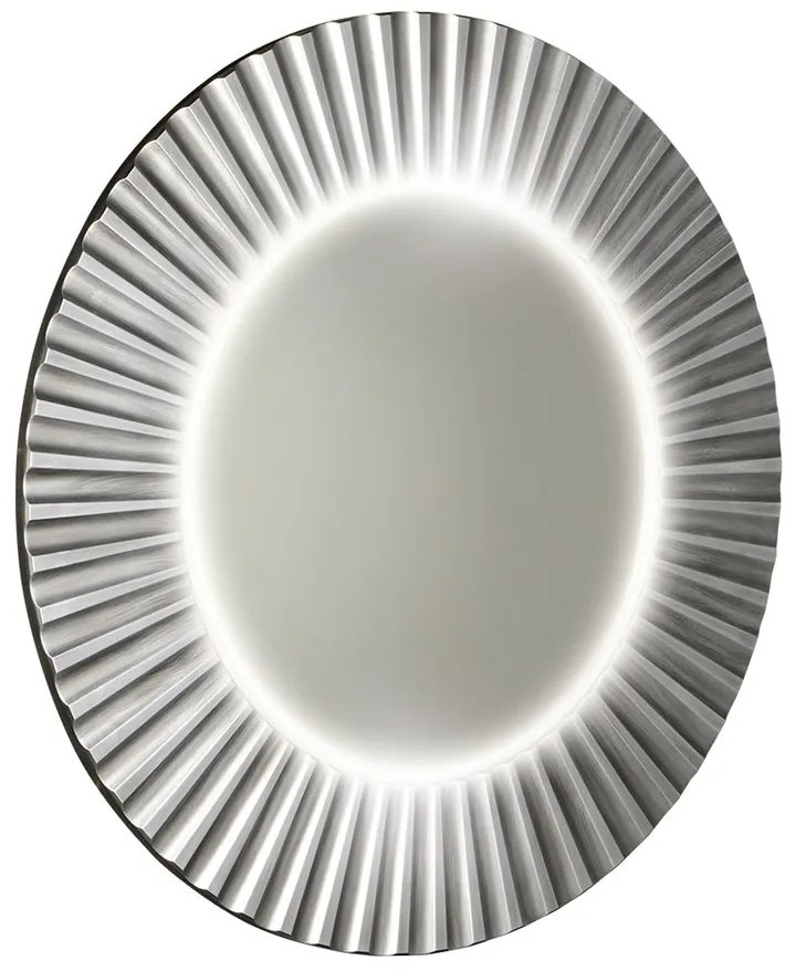 Sapho Sapho, PRIDE kulaté zrcadlo s LED osvětlením v rámu, průměr 90cm, stříbrná, PD952