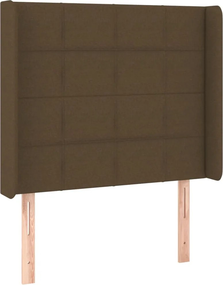 Box spring postel s matrací a LED tmavě hnědá 90x190 cm textil 3138280