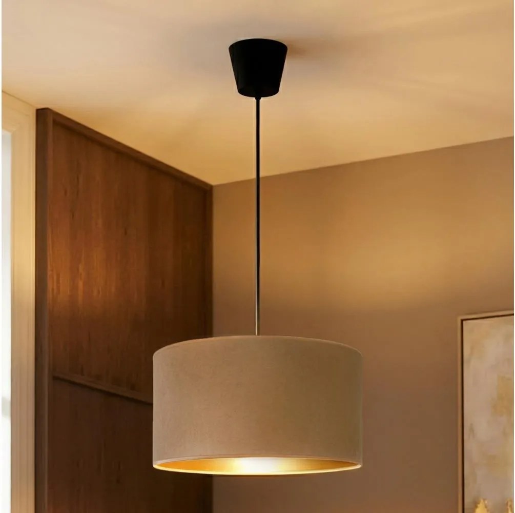 BRILAGI - Lustr na lanku VELVET 1xE27/60W/230V pr. 40 cm béžová/zlatá