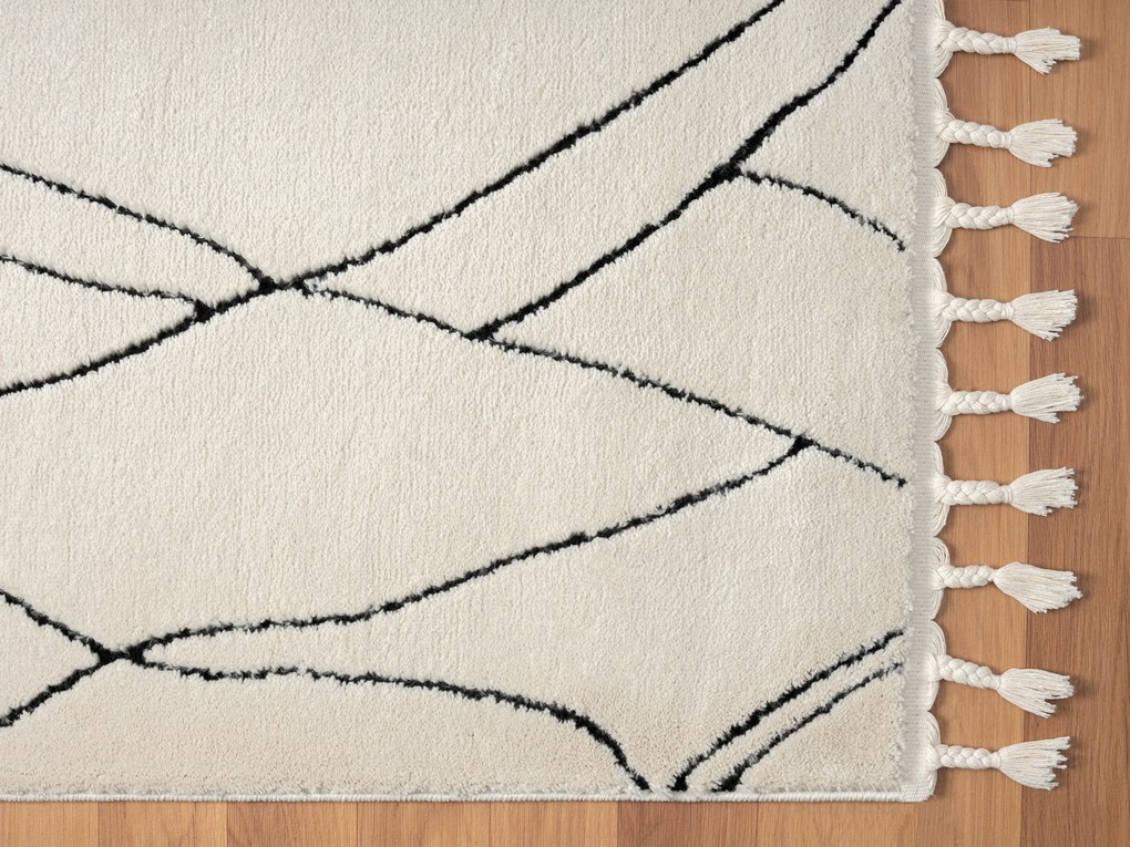 My Flair, Běhoun Moroccan Magic CA40047 weiß, 80x250, černobílá, ložnice