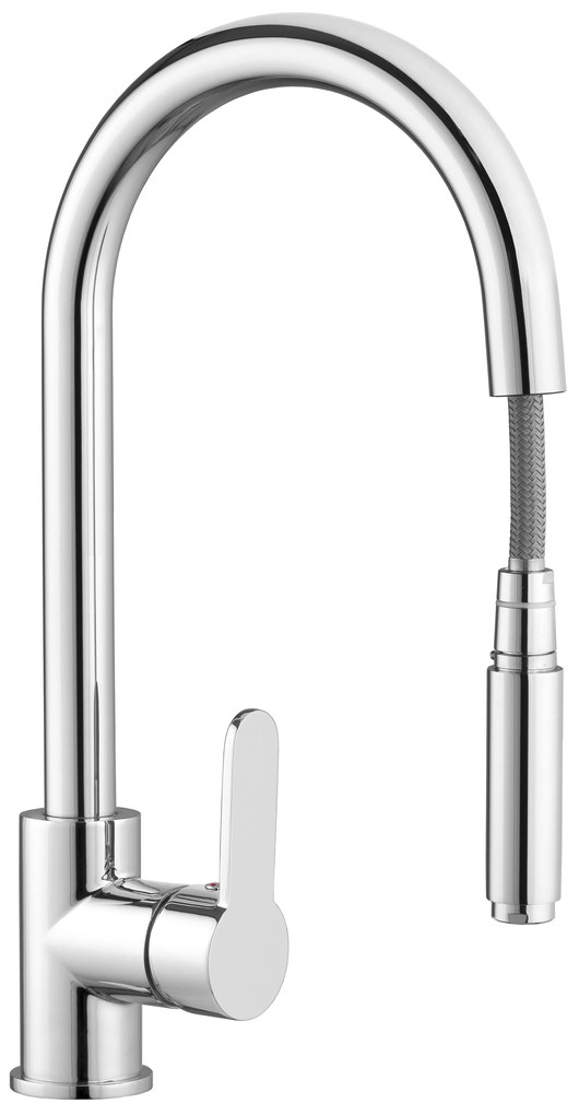 Invena Elia, stojánková dřezová baterie s výsuvnou výlevkou, chromová, INV-BZ-89-W01-C
