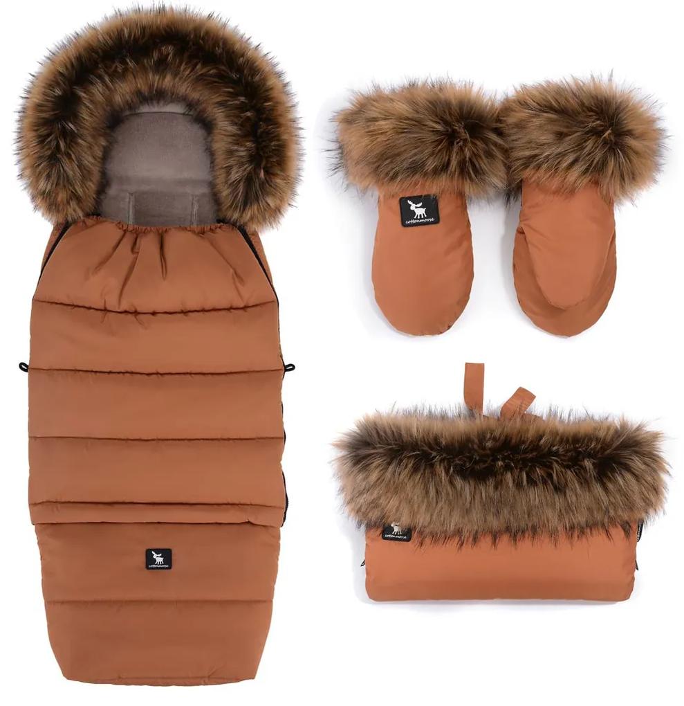 COTTONMOOSE Set zimní fusak, rukavice a rukávník Combi Yukon Amber