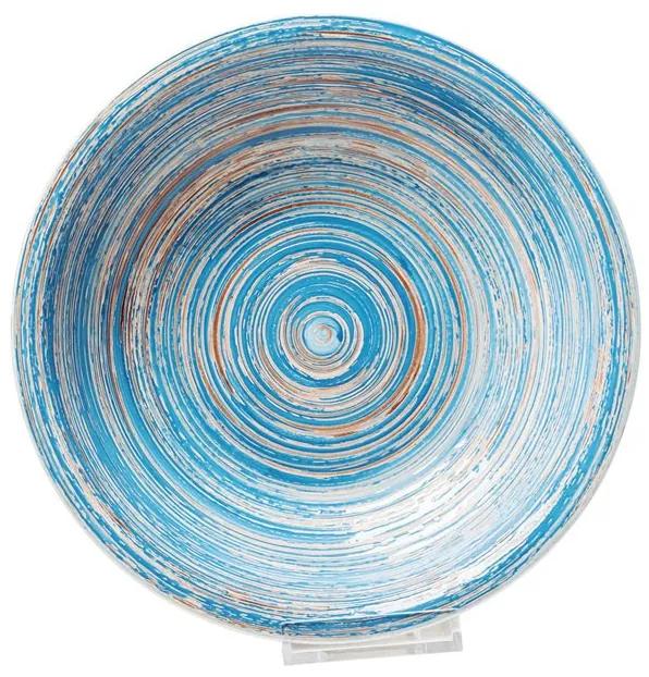 KARE DESIGN Sada 4 ks − Talíř Deep Swirl Blue Ø21 cm 5 × 21 × 21 cm