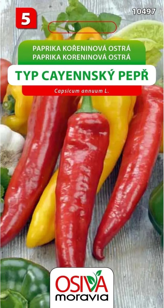 Semínka Paprika kořeninová ostrá Typ Cayennský pepř (Capsicum annuum L.)
