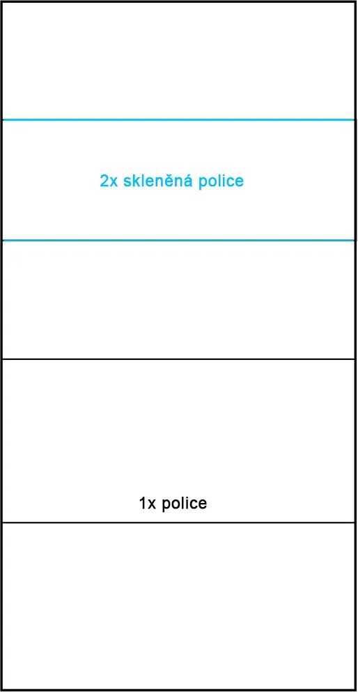 INDIANAPOLIS s | vitrína I-3 s policemi | 96 cm | jasan světlý
