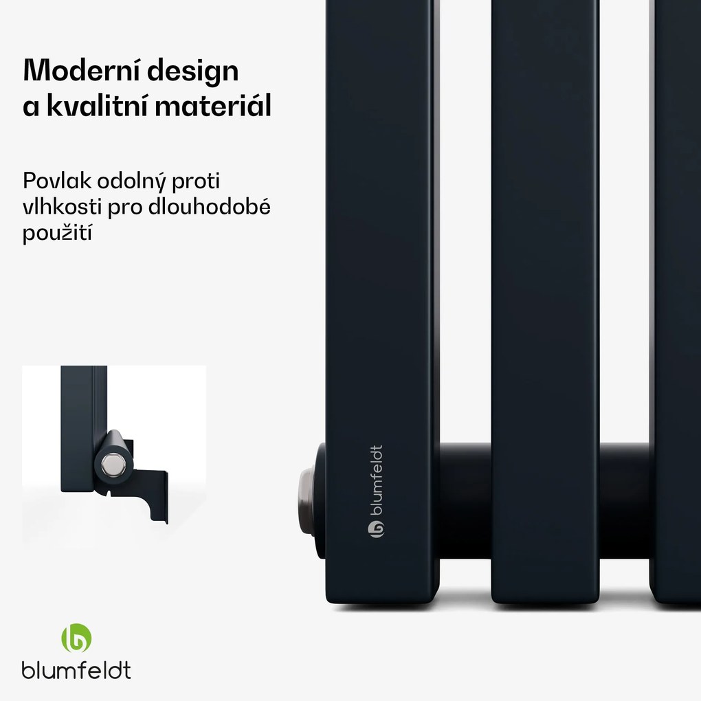 Blumfeldt Delgado radiátor | Moderní design | 63 x 100 cm | 891 W | Boční připojení