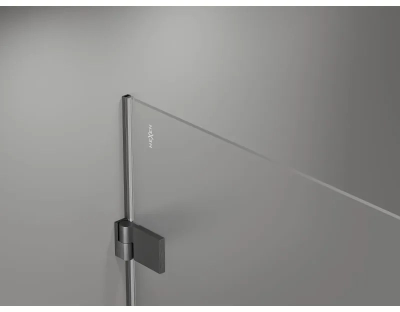 Mexen Lunar-B L sklápěcí sprchový kout levý 75 x 70 cm, čiré sklo, broušený grafit, 832L-075-070-66-00-L