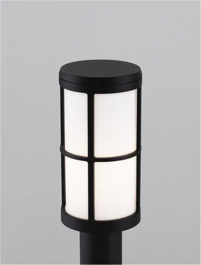 NV 9002860 Venkovní sloupkové svítidlo STONE černý hliník a akryl E27 1x12W 220-240V IP54 bez žárovky - NOVA LUCE