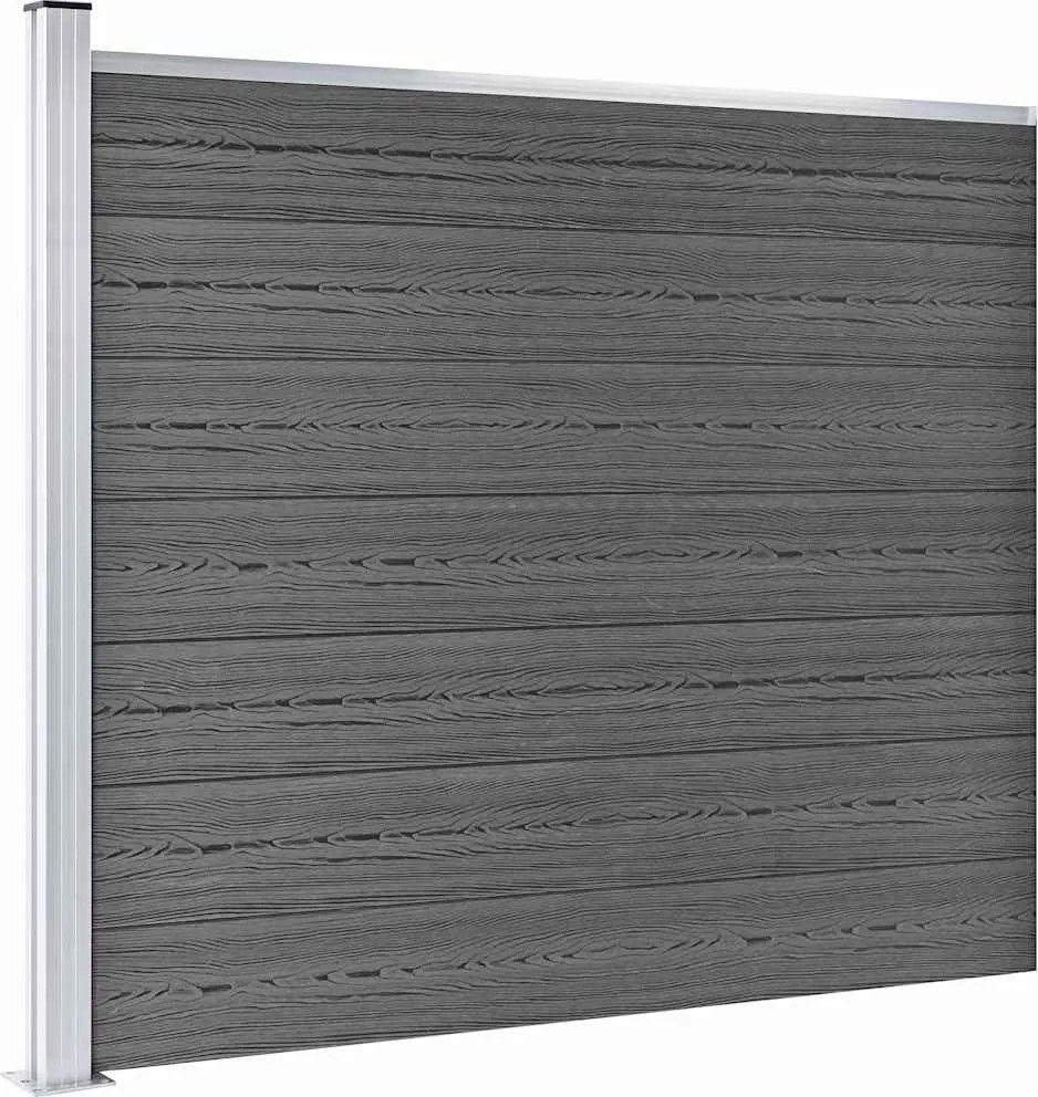 Zahradní plot WPC 699 x 146 cm černý 3070461