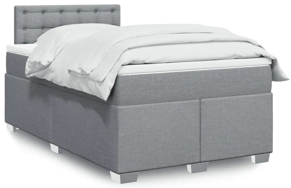 Box spring postel s matrací světle šedá 120x190 cm textil 3288141