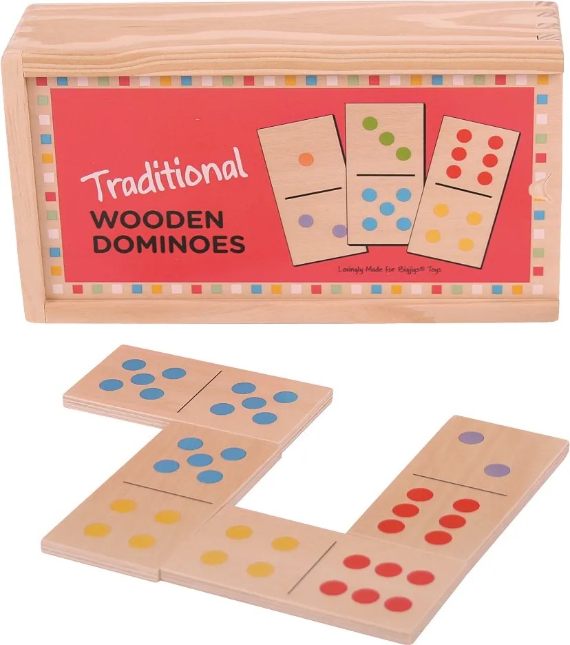 Bigjigs Toys Dřevěné domino, klasické