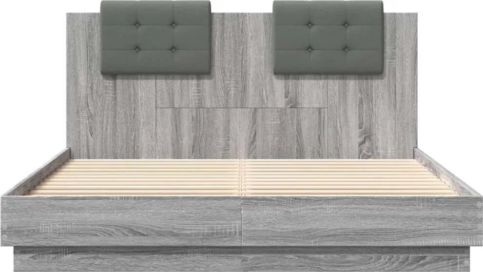 Rám postele s čelem šedý sonoma 120 x 200 cm kompozit 3209931