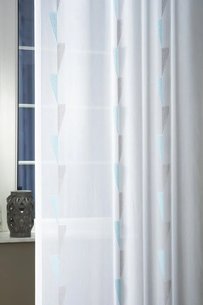 Záclona batist KARIN 40 tyrkysový 300 cm + olůvko
