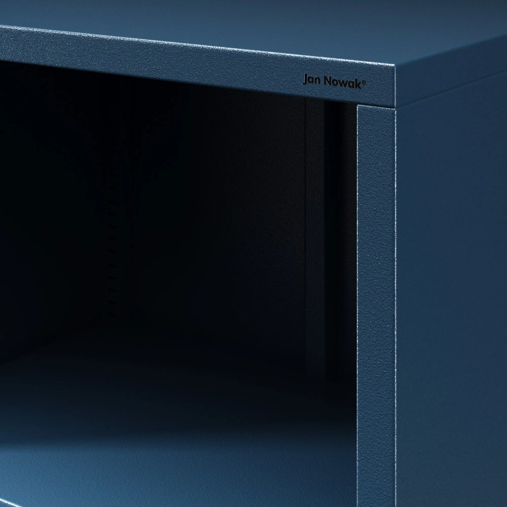 Regál plytký otevřený na knihy na nožičkách námořnická modrá, 500x1800x350 mm: MARIO Modern