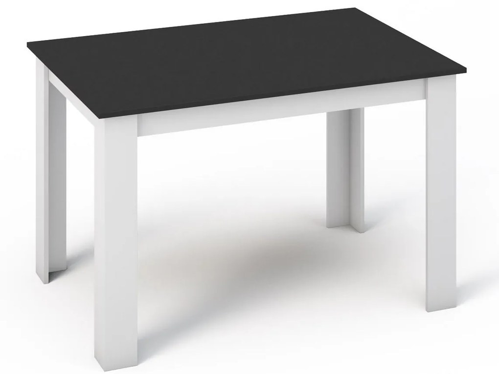 Jídelní stůl Kongo 120x80 cm, bílá/černá mat