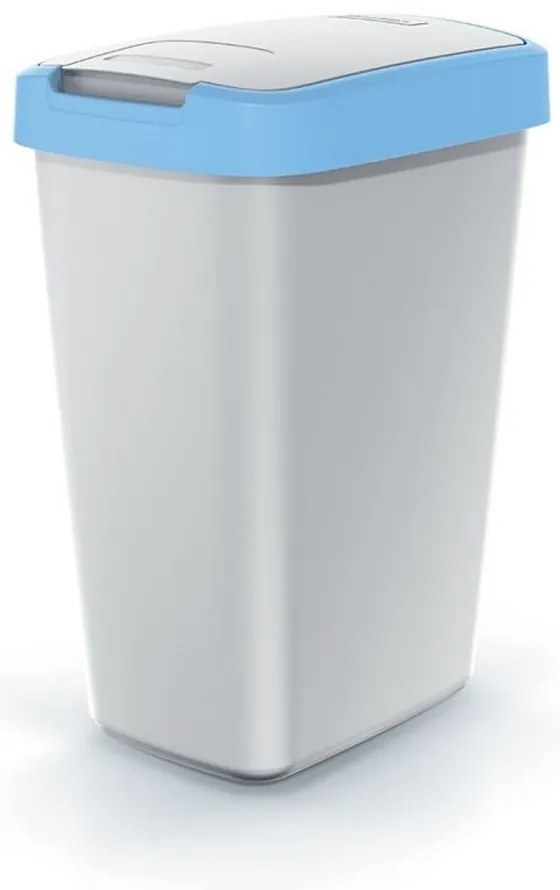 Odpadkový koš s barevným víkem, 12 l, modrá / šedá