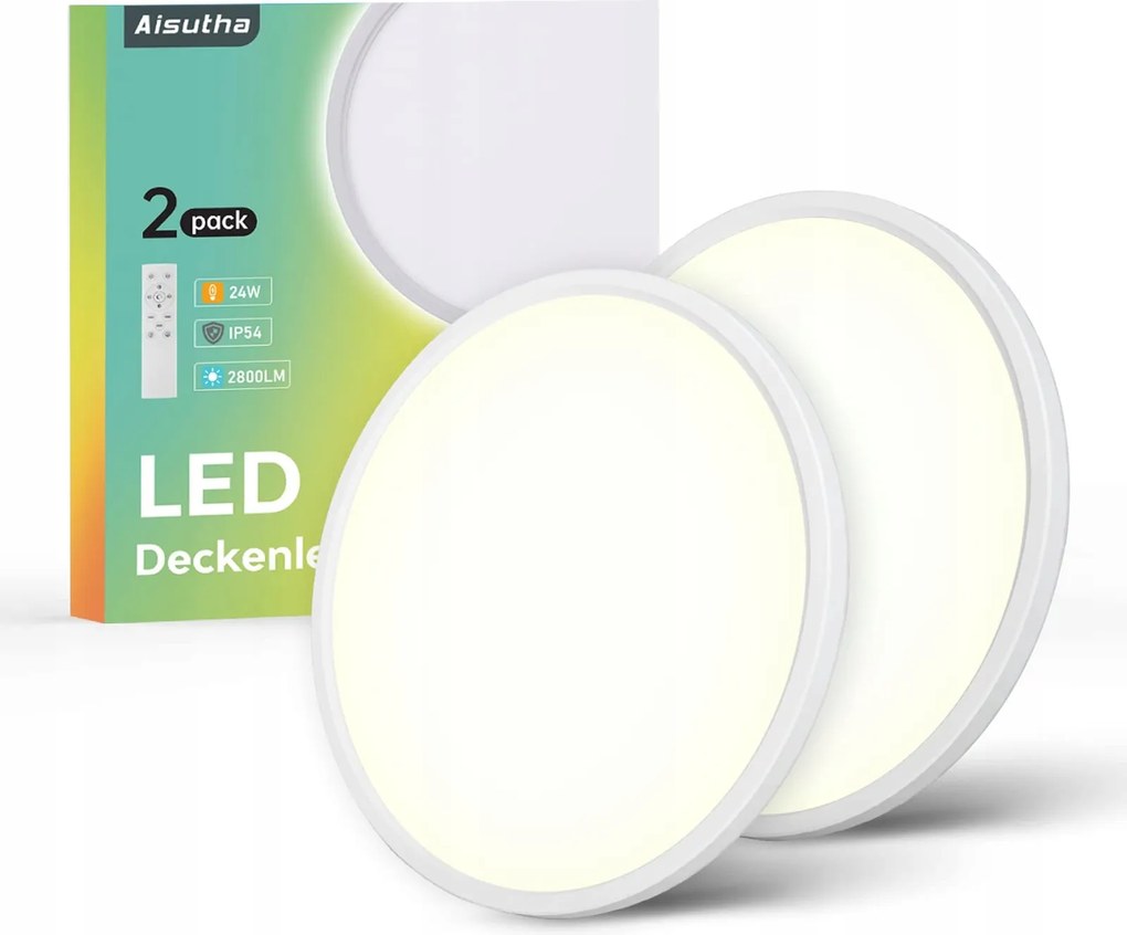 Aisutha Led stropní lampa 24W 2800LM stmívatelná s dálkovým ovládáním IP54 do interiéru