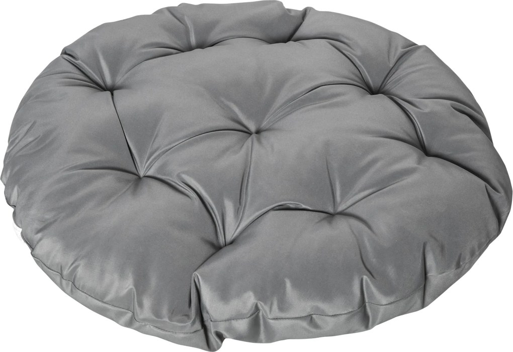 Outsunny Synthetic Rattan Otáčecí Papasan Křeslo Oválné Wicker PE Křeslo s Polštářem a Ocelovým Rámem Nosnost 160 kg pro Zahradu, Patio, Terasu 87x97…