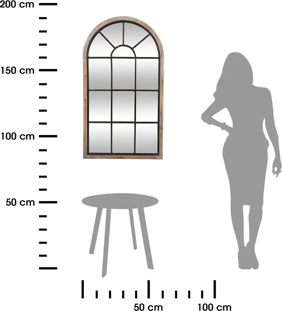 Zrcadlo Zoe, hnědé/černé