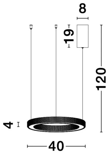 LED lustr Fiore 40 zlaté