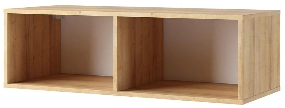 Obývací stěna CALABRINI b | 300 cm | 7 dílů E1 | bílá lesk/dub zlatý