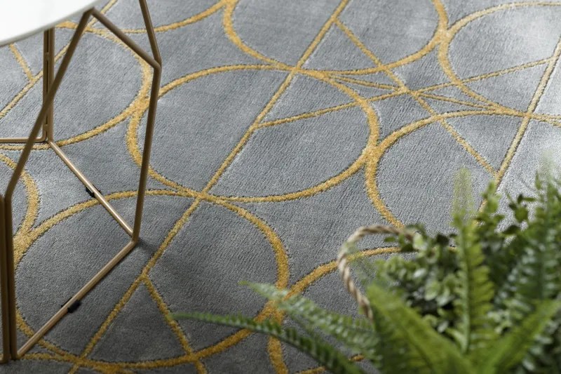 Dywany Łuszczów, Kusový koberec Emerald 1010 grey and gold, 160x220, šedá, chodba / předsíň