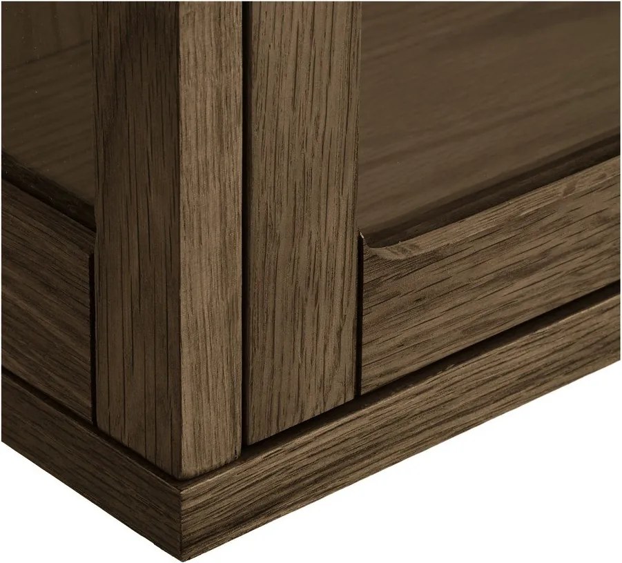 Tmavě hnědá závěsná vitrína v dekoru dubu 40x60x20 cm Zamora – House Nordic