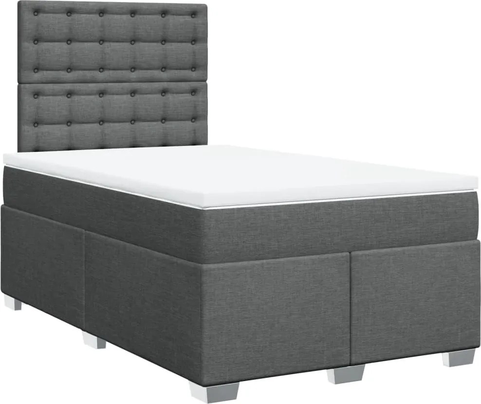 Box spring postel s matrací tmavě šedá 120x190 cm textil 3290442