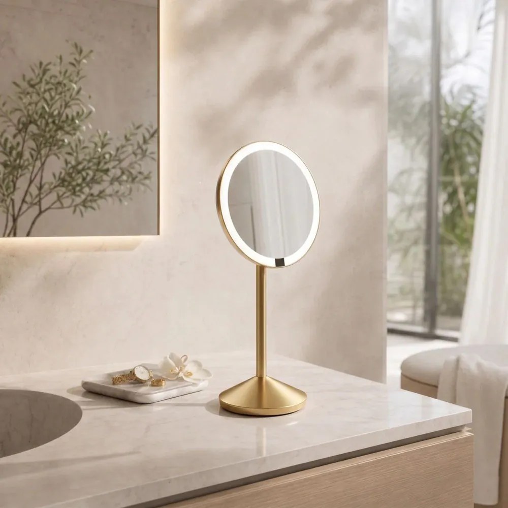 Kosmetické zrcadlo s osvětlením/zvětšovací (zvětšení 5x) ø 12 cm – simplehuman
