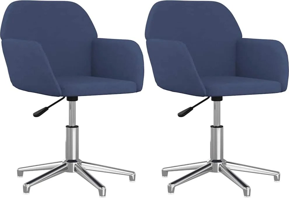 Otočné jídelní židle 2 ks modré textil 3103042
