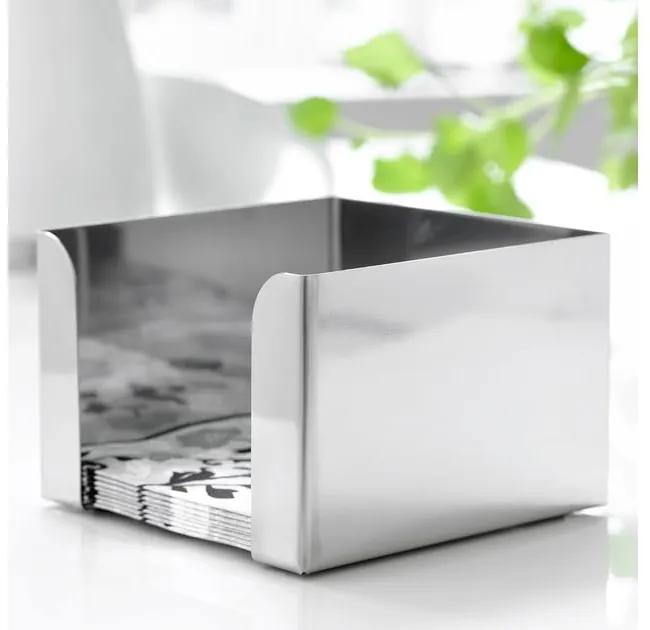 Nerezový box na ubrousky Steel Function, 12,5 x 12,5 cm
