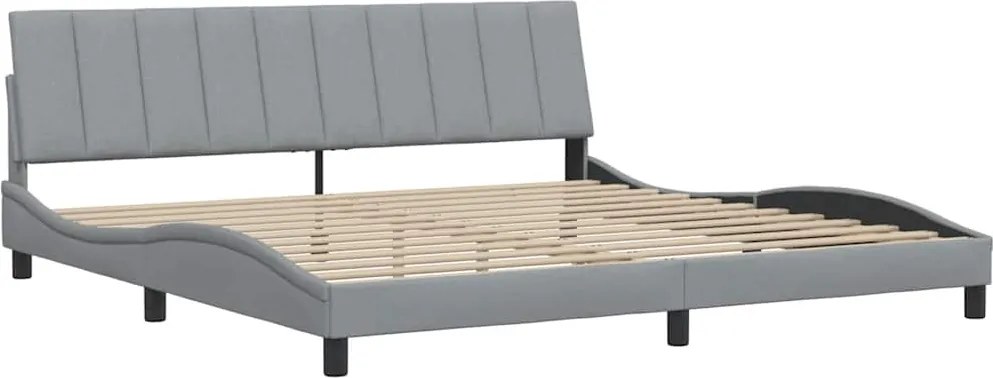 Rám postele bez matrace Hanko světle šedý 200 x 200 cm textil 3310412