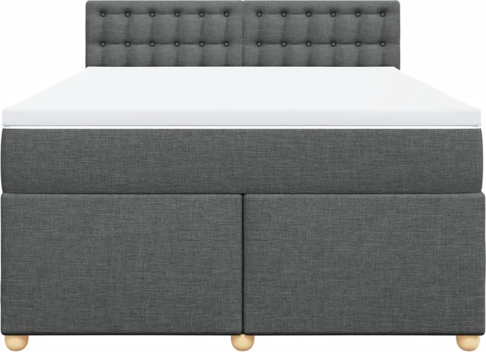 Box spring postel s matrací tmavě šedý 140 x 190 cm textil 3286690