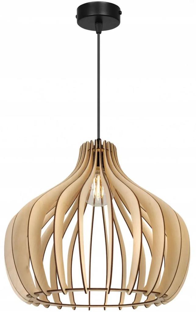 Light for home - Designové dřevěné závěsné stropní svítidlo TIMBER 2363/1 LH032, 1x60W, E27, Černá