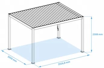 Outdoor Creations Hliníkovo-ocelová pergola s vyčnívajícImi lamelami ALUSTEEL 300x400cm 4 stojky Barva: Antracit RAL 7015