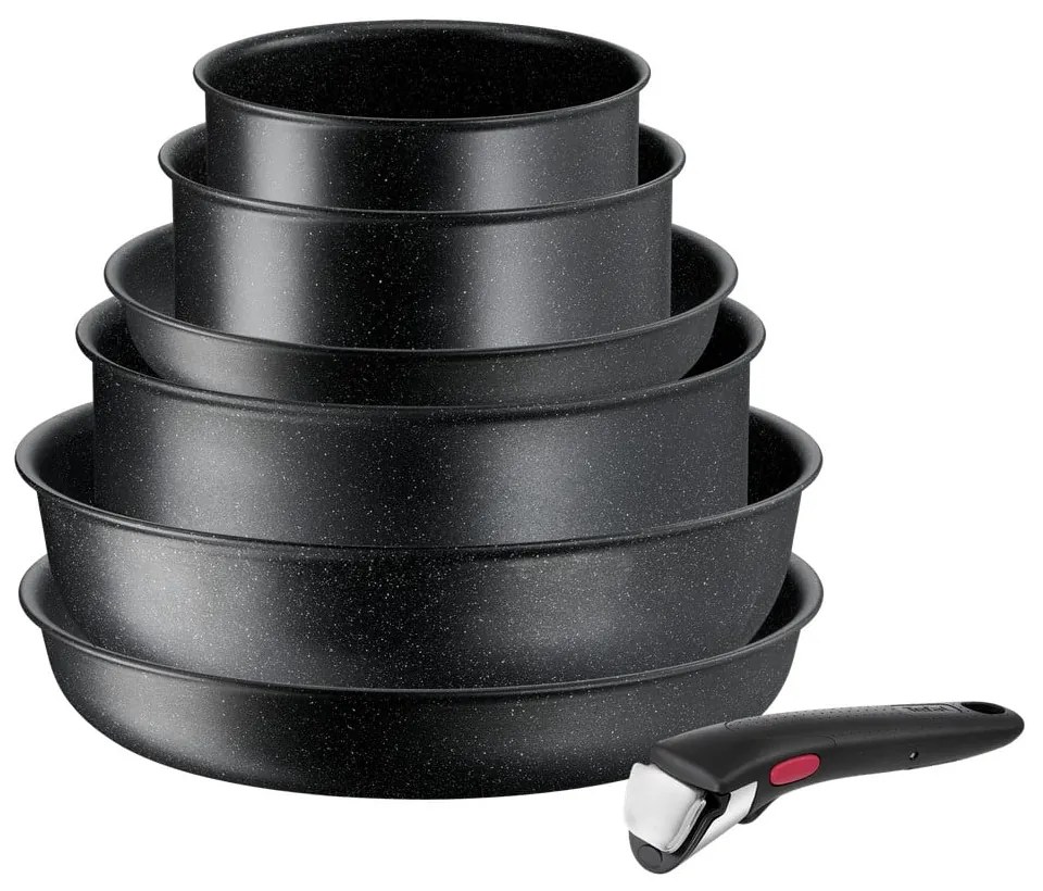 Hliníková sada nádobí 7 ks INGENIO Black stone L3998702 – Tefal