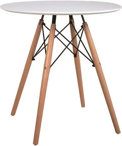 Jídelní stůl, dřevo + MDF, bílá, GAMIN 80