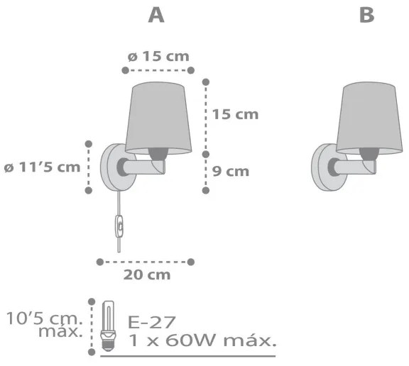 Dalber 82219B - Dětské nástěnné svítidlo STAR LIGHT 1xE27/60W/230V bílá