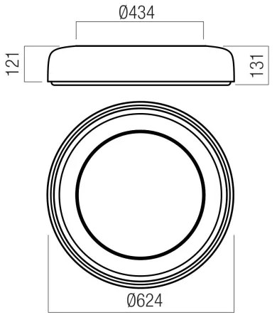 Redo 01-3941 - LED Stropní svítidlo DIP LED/40W/230V pr. 62,4 cm bílá
