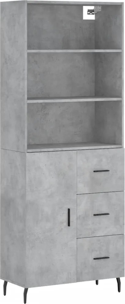 Skříň highboard betonově šedá 69,5x34x180 cm kompozitní dřevo 3189465