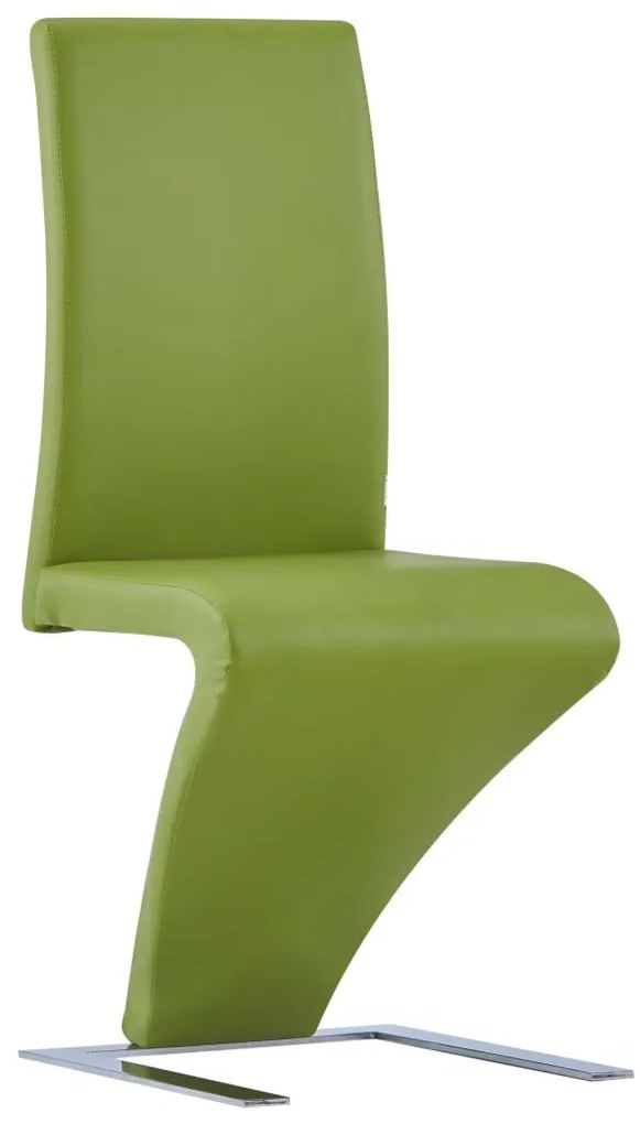 281898 vidaXL Jídelní židle s cik-cak designem 2 ks zelené umělá kůže