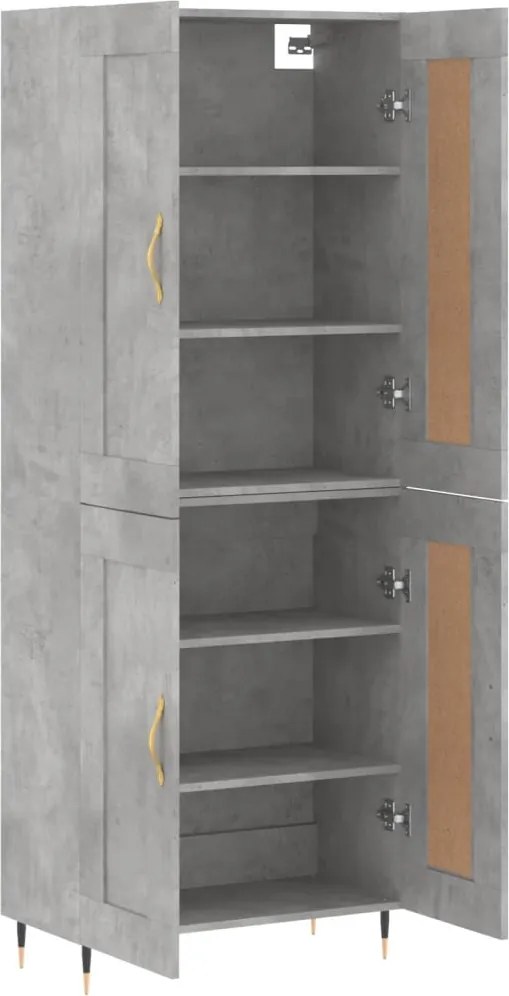 Skříň highboard betonově šedá 69,5x34x180 cm kompozitní dřevo 3199669