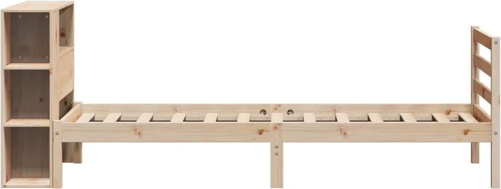 Postel s knihovnou bez matrace 75 x 190 cm masivní borovice 3321871